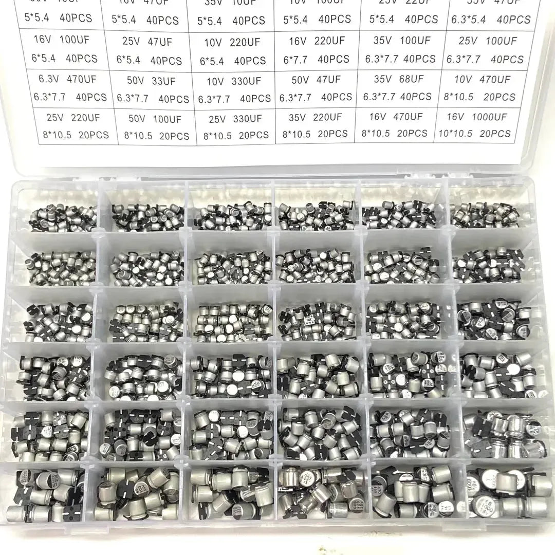 1500PCS SMD Chip Aluminium Electrolytic Capacitor Kit – 38-3D