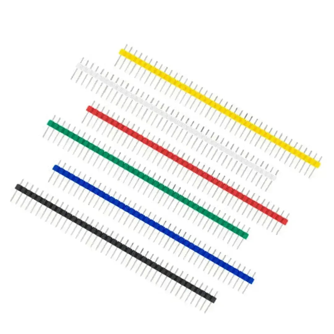 2.54mm Pin Headers 1x40 Single Row Male , Black Blue Red Green White ...