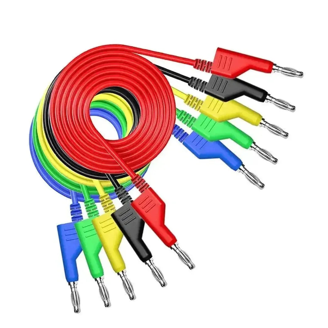5PCS 4mm Copper Banana Plug to Banana Plug Test Leads – 38-3D
