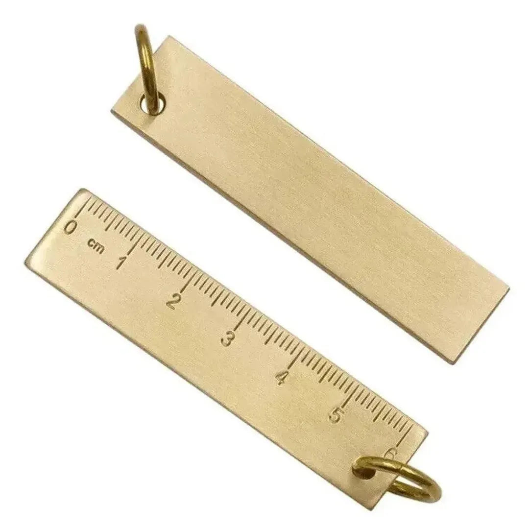 Brass Keychain Ruler - Compact 6cm, 3mm Thickness, EDC Pendant ...