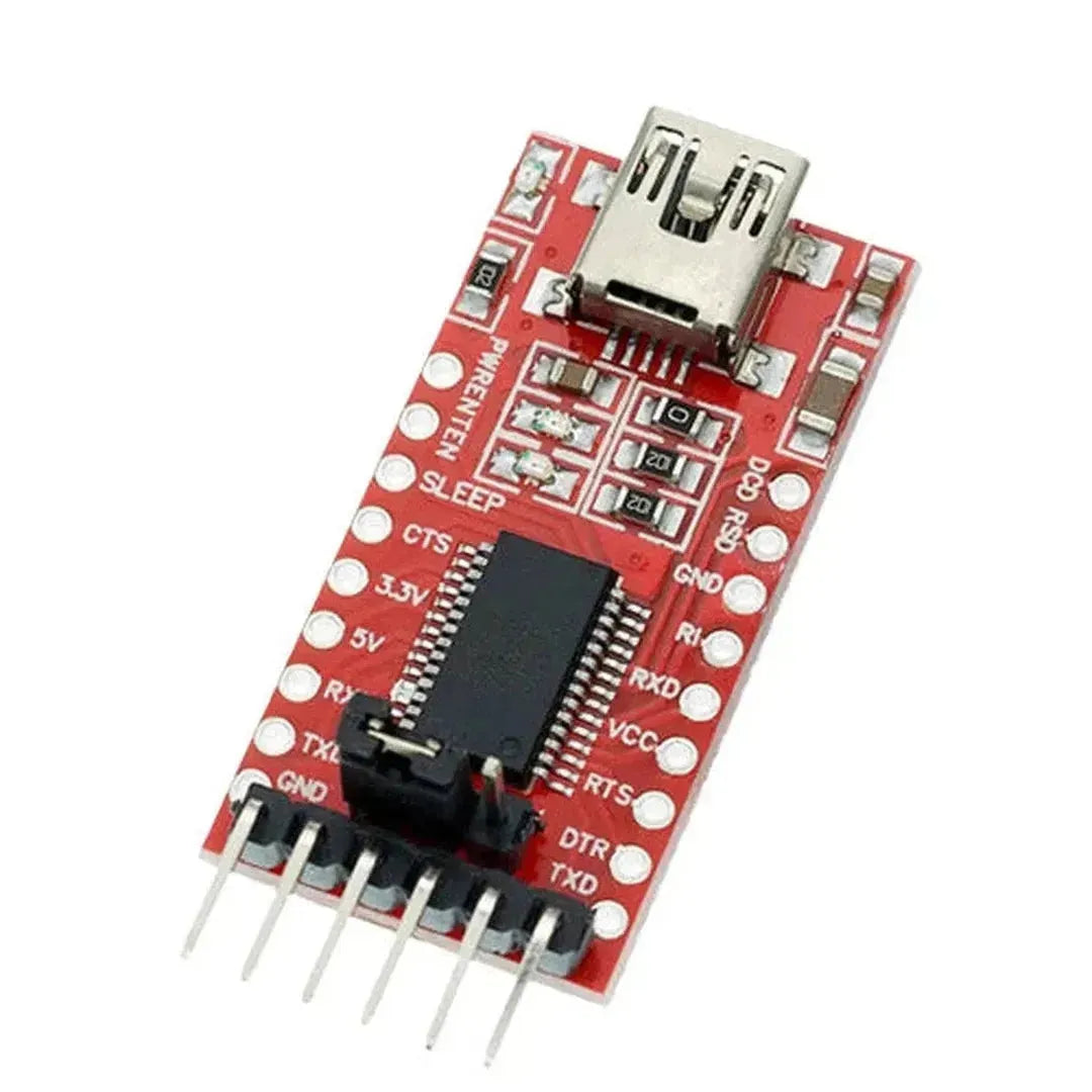 FTDI USB to Serial Adapter FT232R Mini USB Arduino Interface Red Module ...